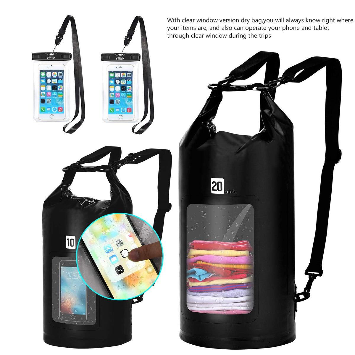 AiRunTech Waterproof Dry Bag, 10L + 20L – airuntech sports